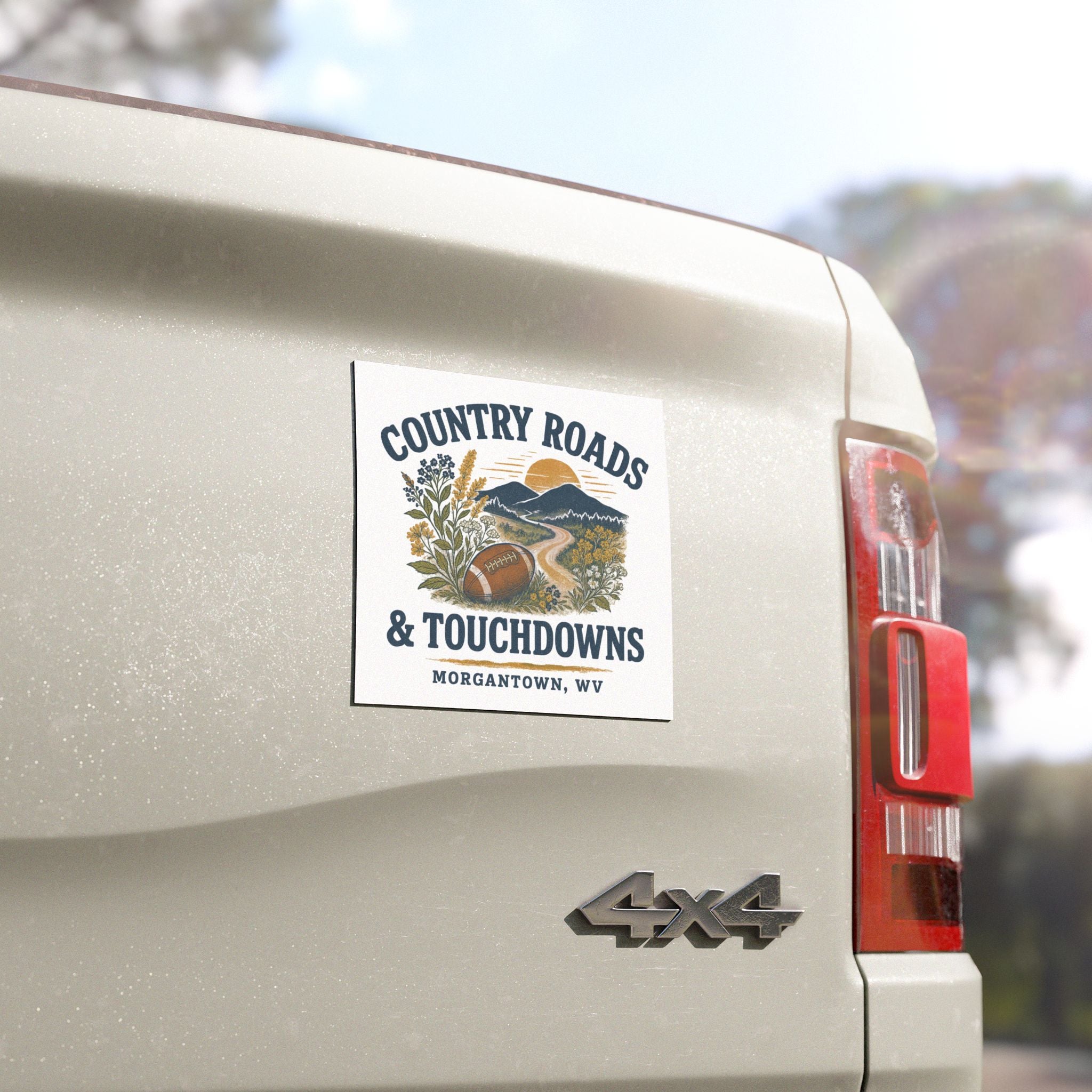 West Virginia Football Car Magnet, Country Roads Touchdowns, Game Day ...