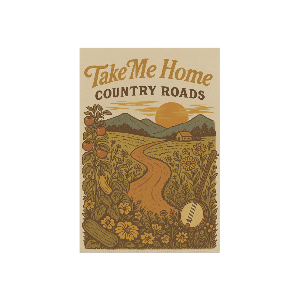 Take Me Home Country Roads Garden Flag, Rustic West Virginia Outdoor D ...