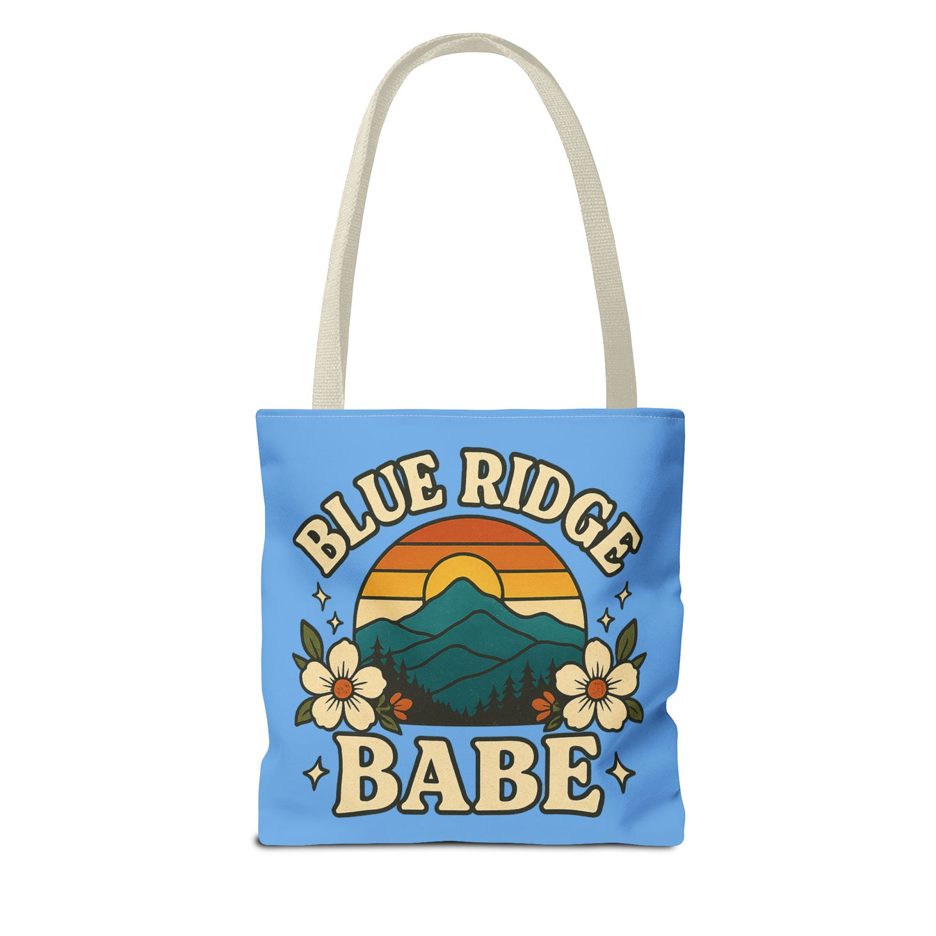 Colorful Blue Ridge Babe Beach Tote Bag, River Lake Ocean Summer Trave ...
