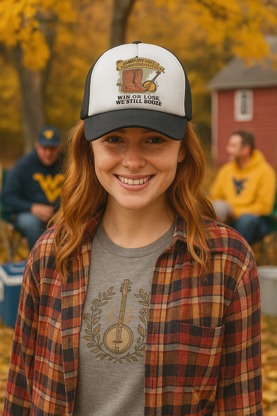 Mesh Cap Gameday Trucker Hat Win or Lose We Still Booze,Tailgating Hat ...