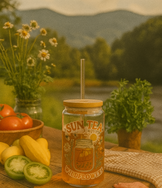 Sun Tea Sipper Glass 🌼🧊 – Brighten Up Your Summer Sips – Cobalt Threads